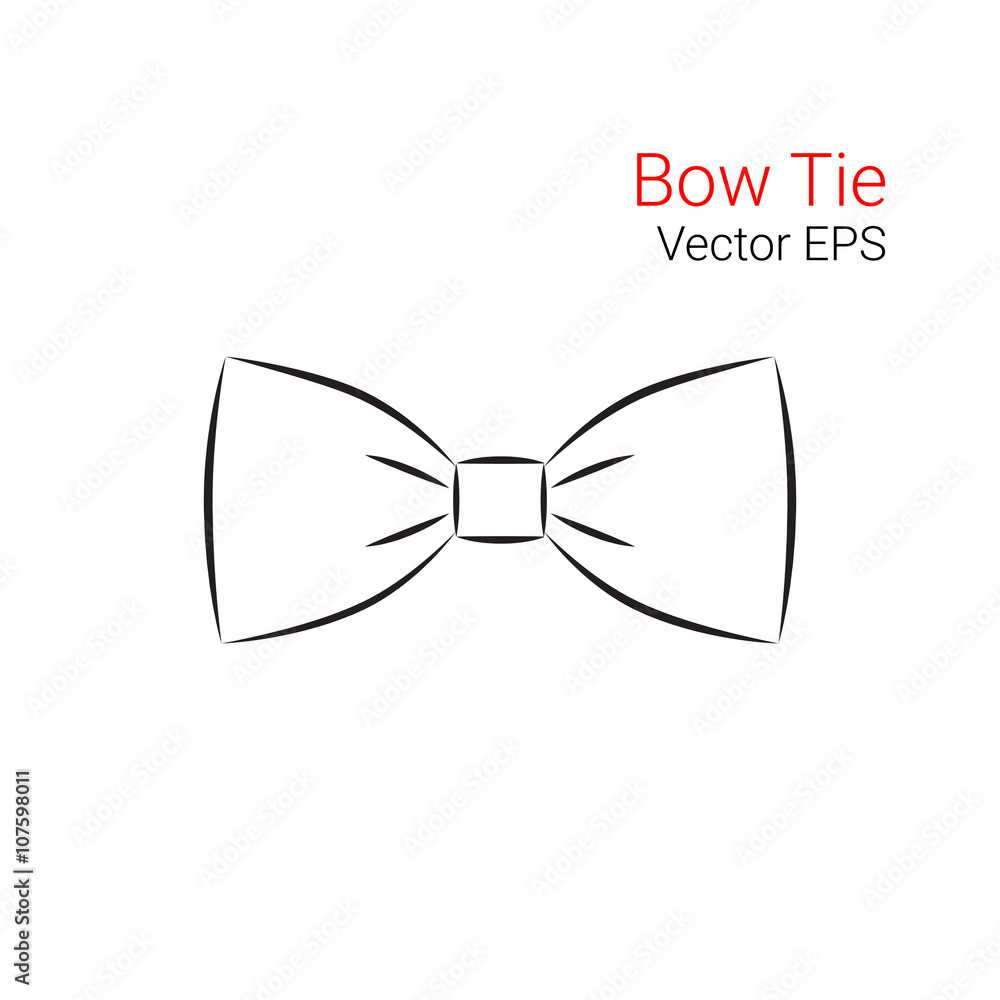Bow Tie Vector flat Icon line style, isolated on white background ...