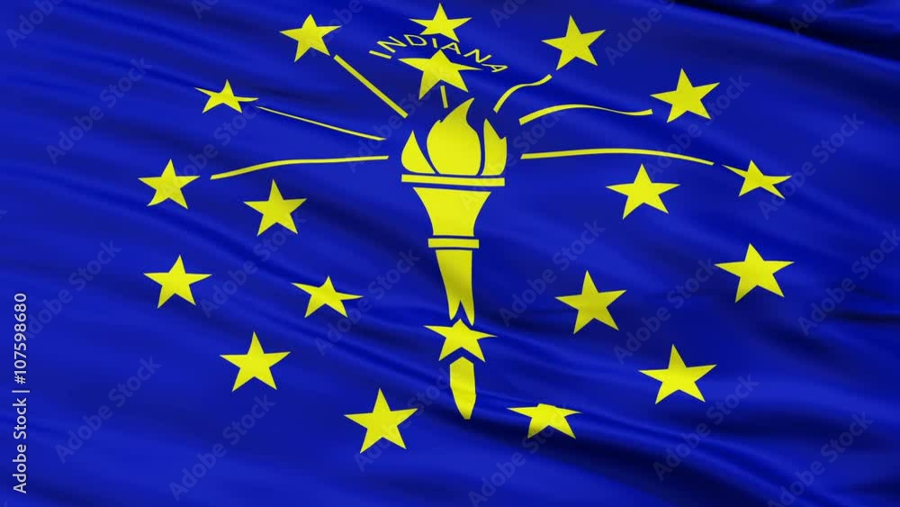 Indiana Flag Close Up Realistic Animation Seamless Loop - 10 Seconds ...
