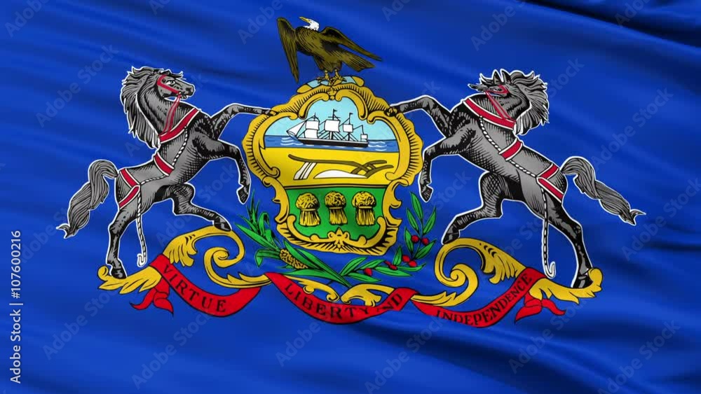 Pennsylvania Flag Close Up Realistic Animation Seamless Loop - 10 ...