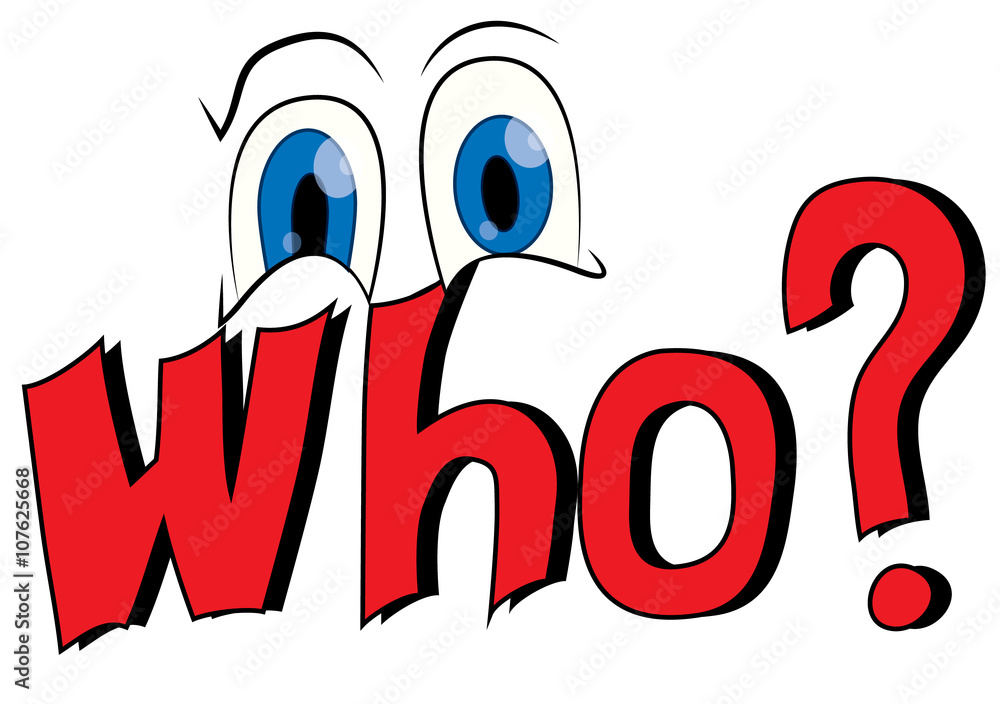 Title Who with cartoon - looking eyes Stock Vector | Adobe Stock