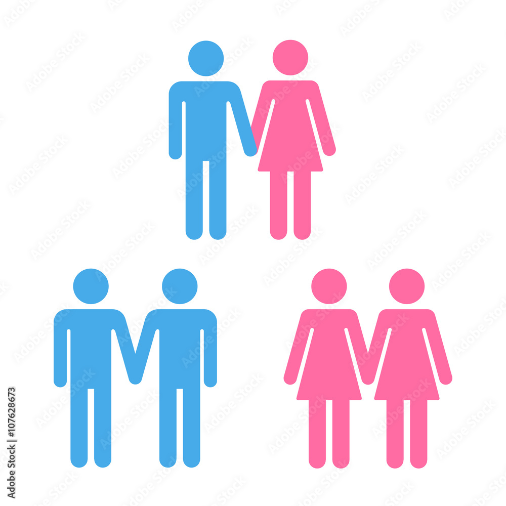 Couples symbols set Stock Vector | Adobe Stock