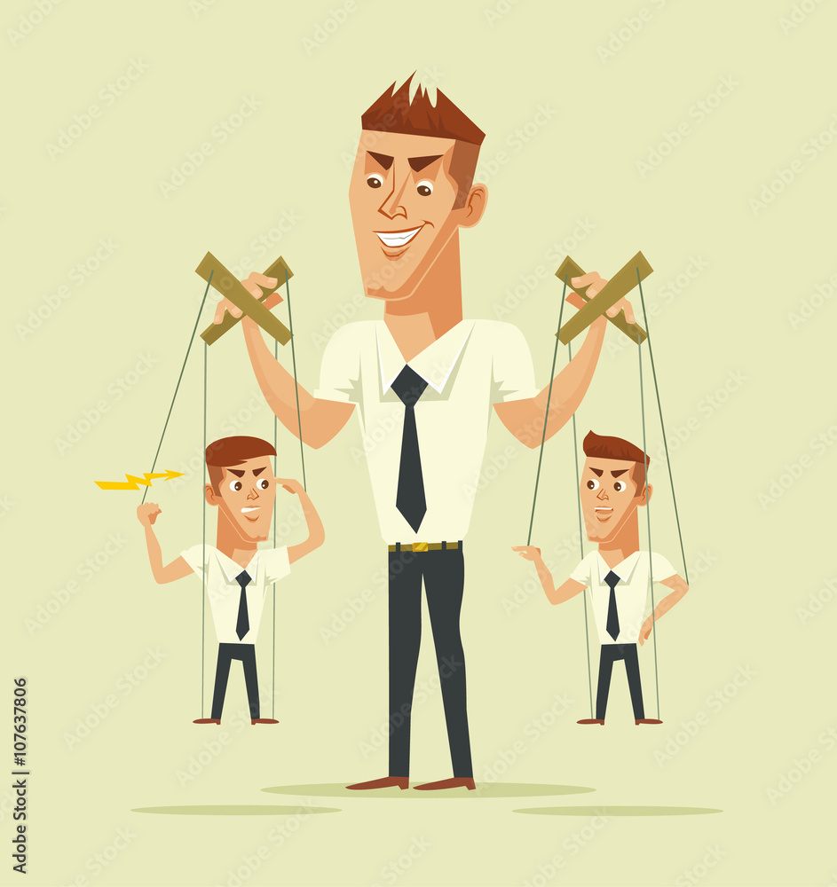 Master of puppets. Vector flat cartoon illustration Stock Vector ...