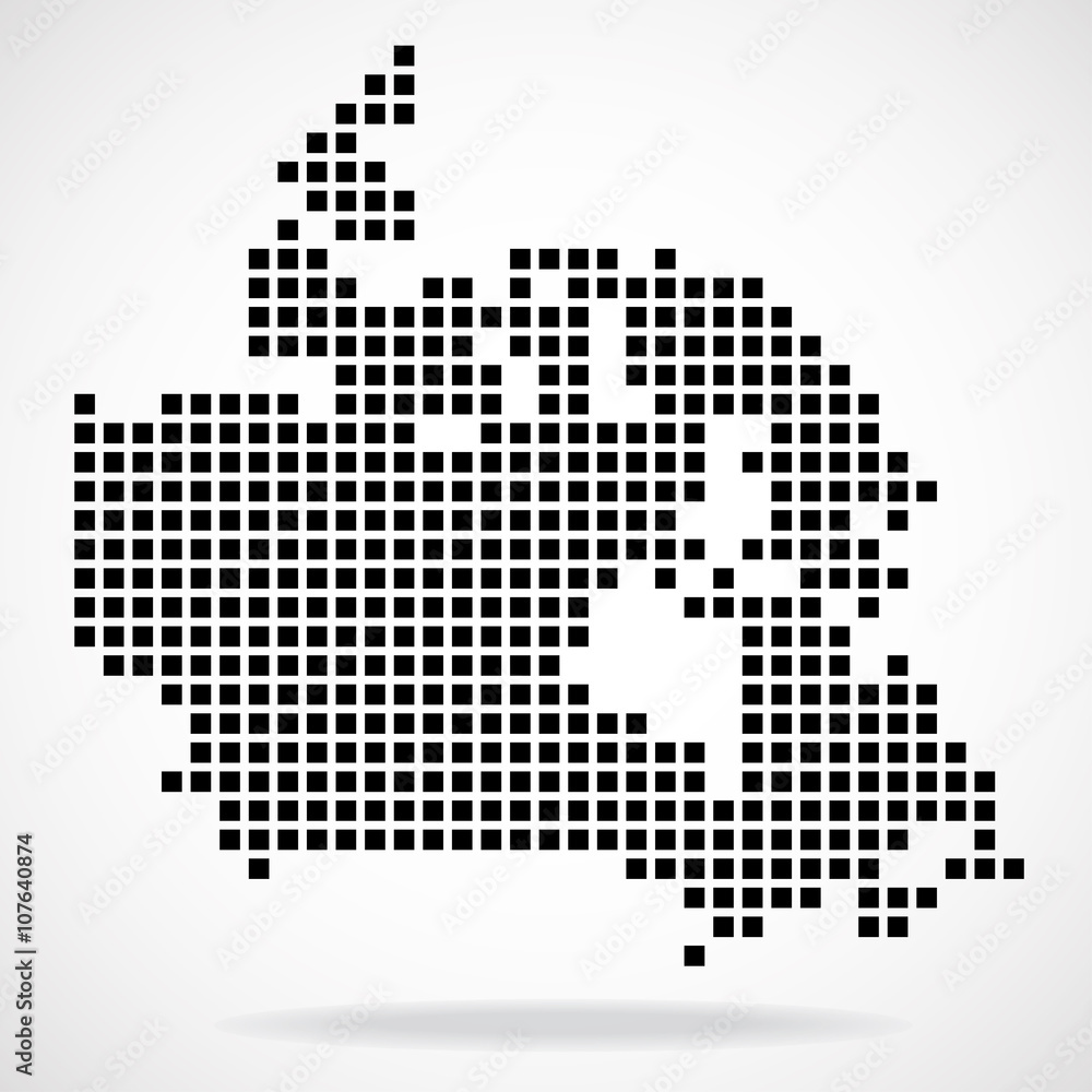 Pixel map of Canada Stock Vector | Adobe Stock