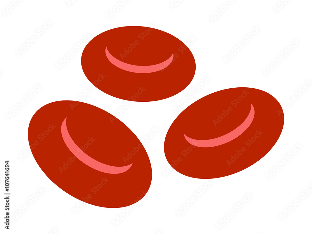 Red blood cell / erythrocytes flat icon for apps and websites Stock ...