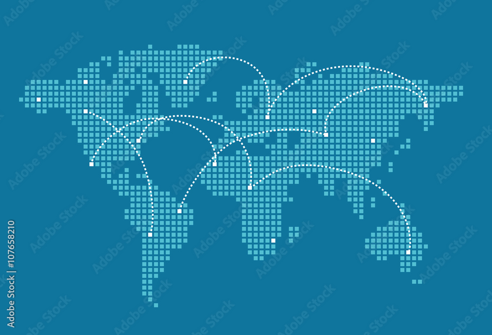 Vector world map. Network concept. Stock Vector | Adobe Stock