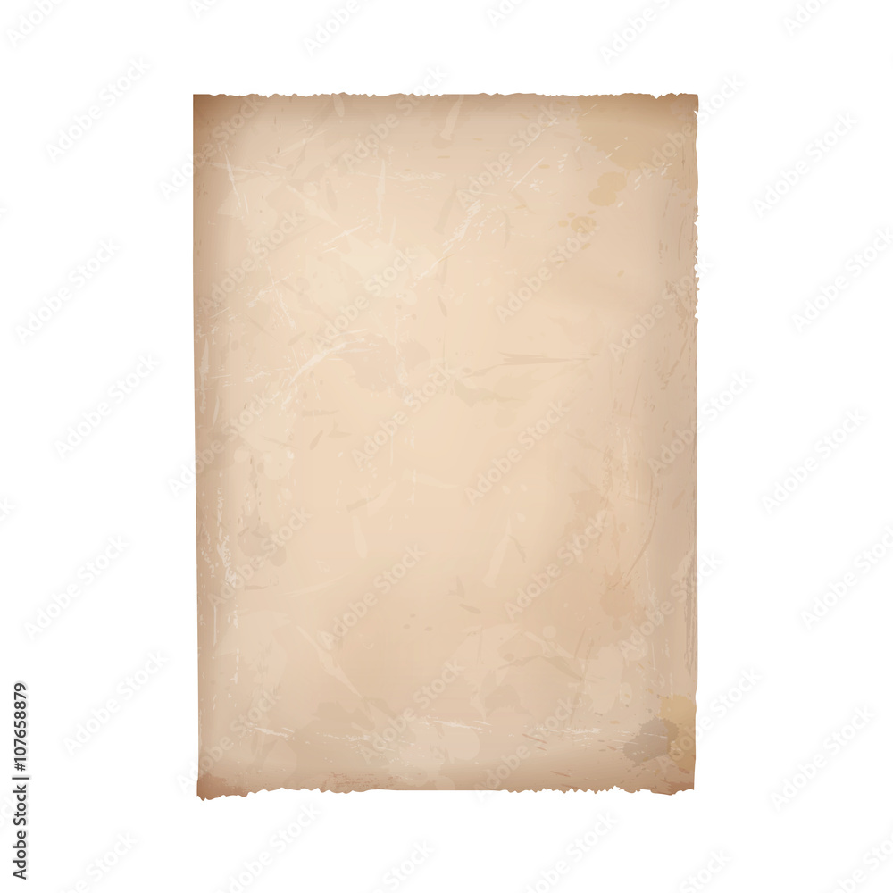 Vector sheet of old torn paper. Stock Vector | Adobe Stock