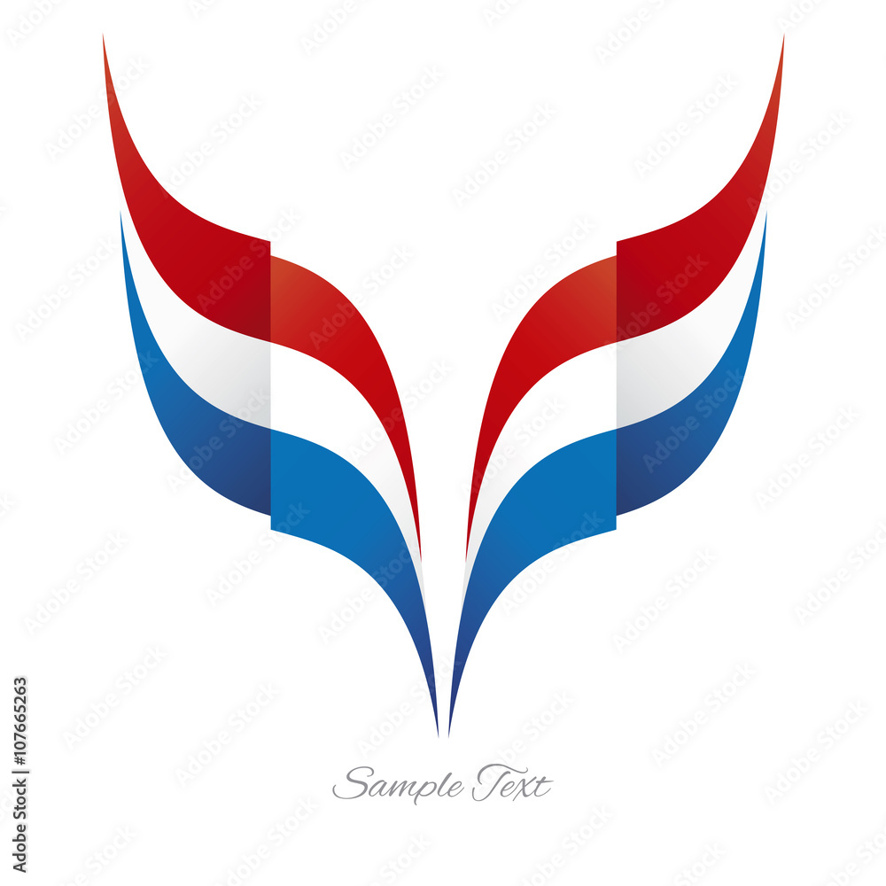 Abstract French eagle flag ribbon logo white background Stock Vector ...