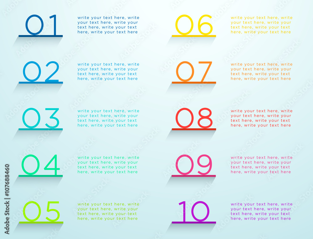 Infographic Steps On Shelves Numbers 1 to 10 Stock Vector | Adobe Stock