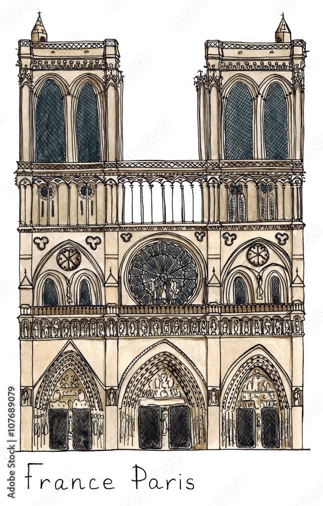 Paris Building Drawing