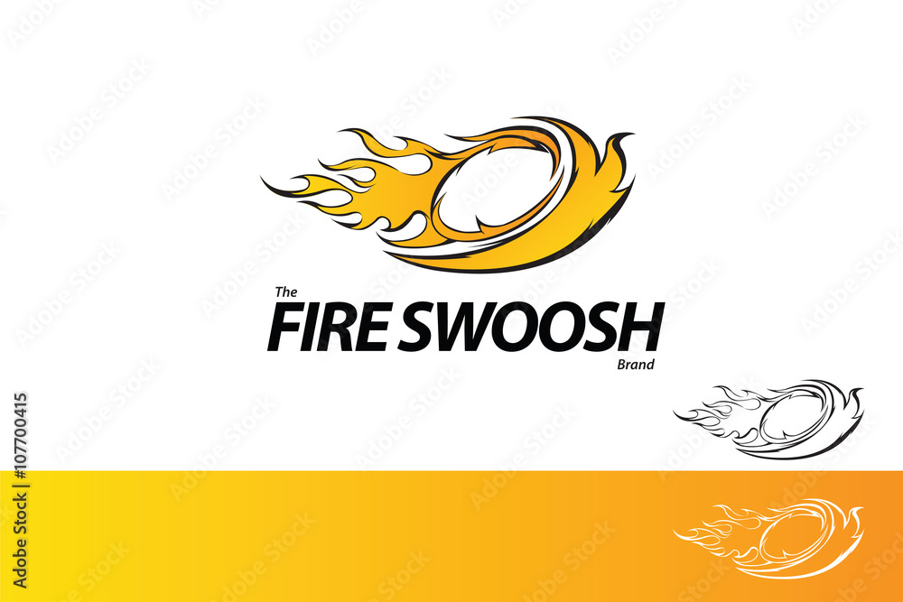 Fire Swoosh Abstract Symbol Branding Design ElementTemplate Stock ...