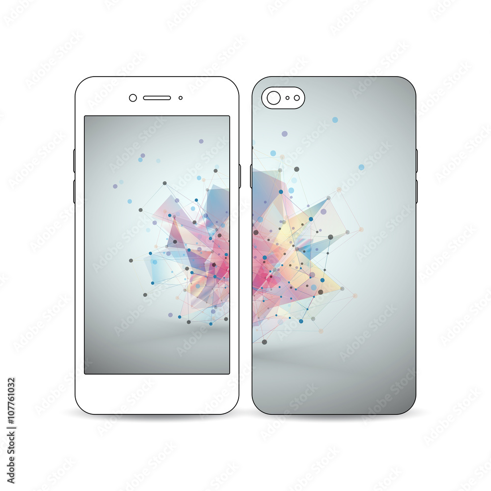 Mobile smartphone with an example of the screen and cover design ...