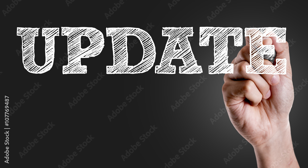 Hand writing the text: Update Stock-Foto | Adobe Stock