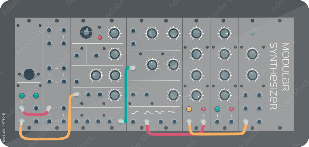 Photo Modular synthesizer with wires., veraganis | Posters, tableaux et ...