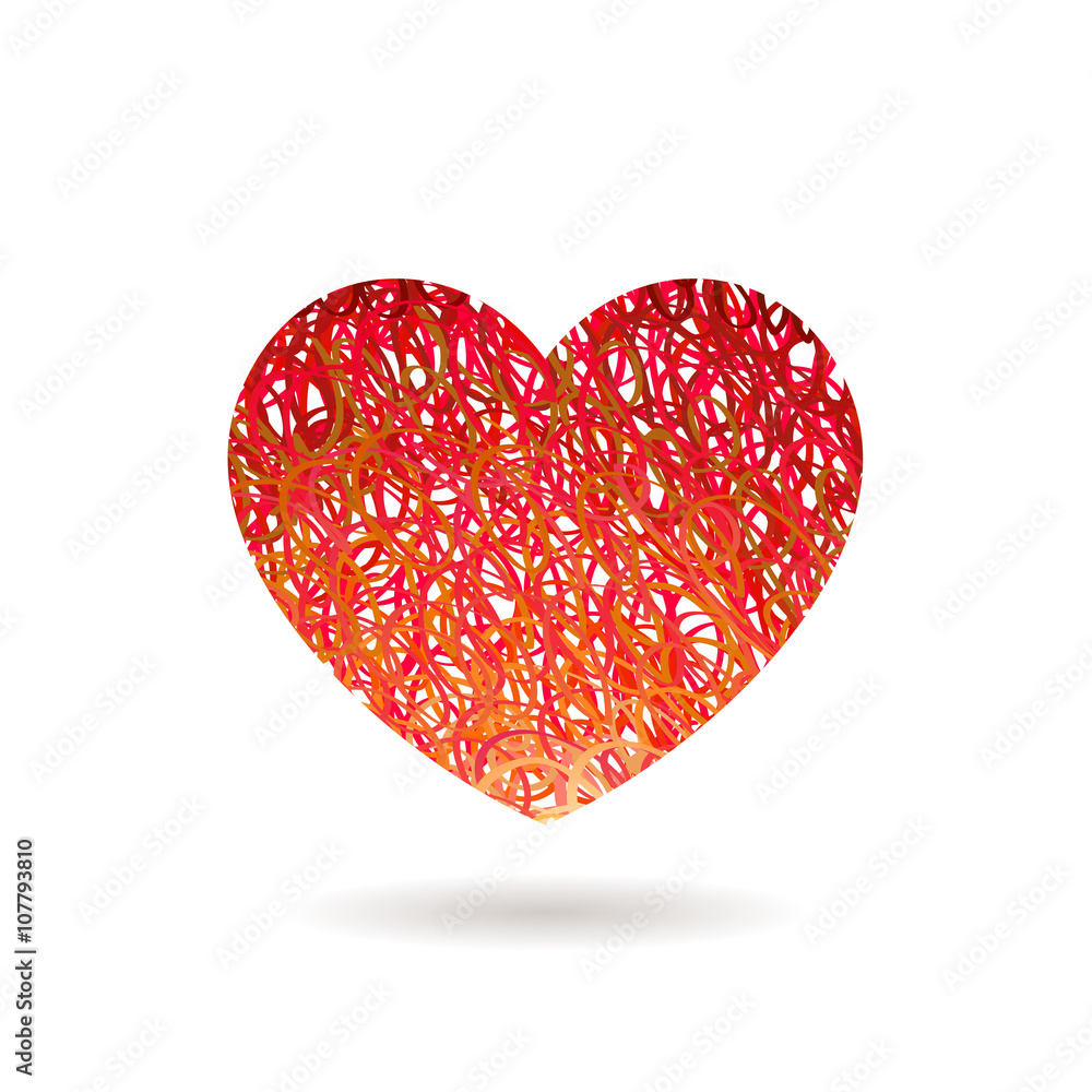 Hand drawn Heart symbol. Vector calligraphy Red symbol Stock Vector ...