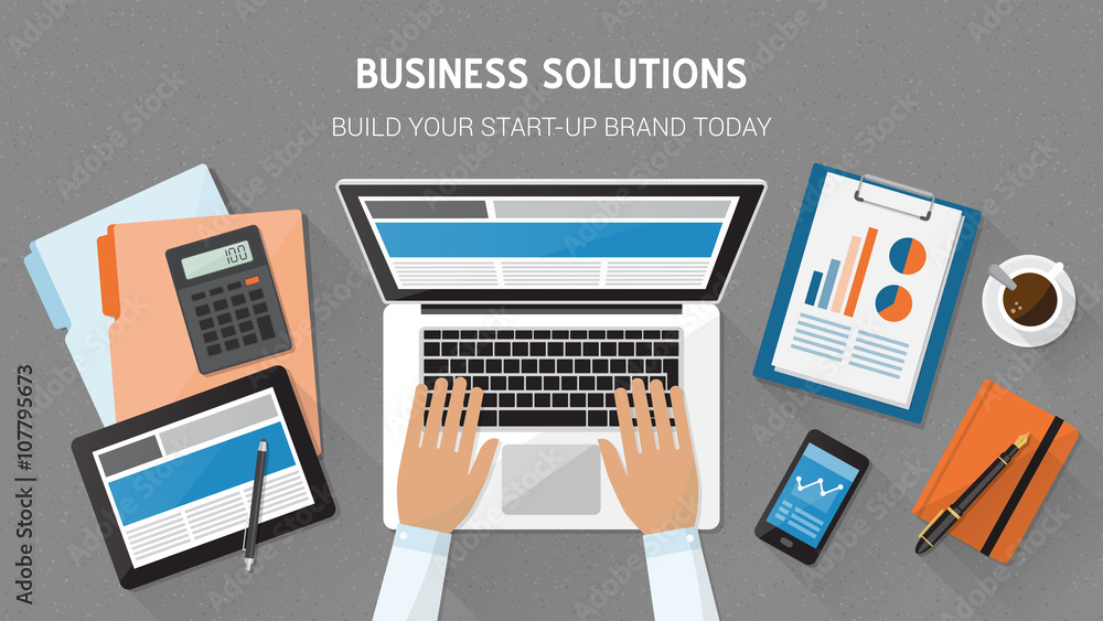 Business desktop Stock Vector | Adobe Stock