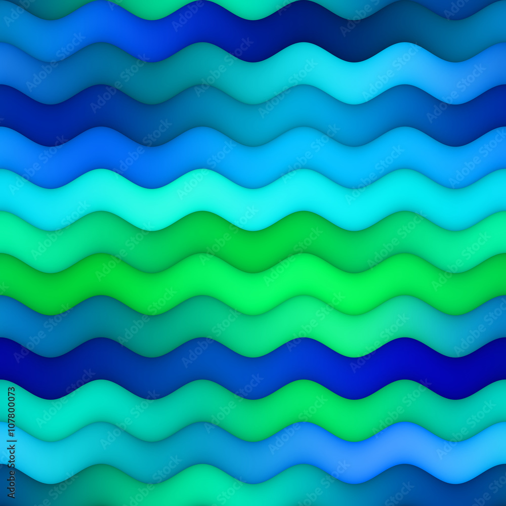 Raster Seamless Horizontal Wavy Blue Green Gradient Lines Water Texture ...