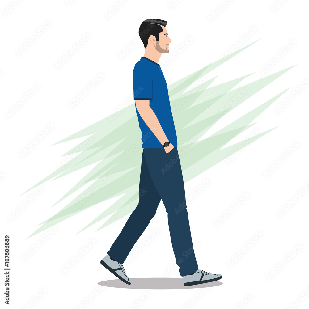 Side View of a Man Walking Forward Stock Vector | Adobe Stock