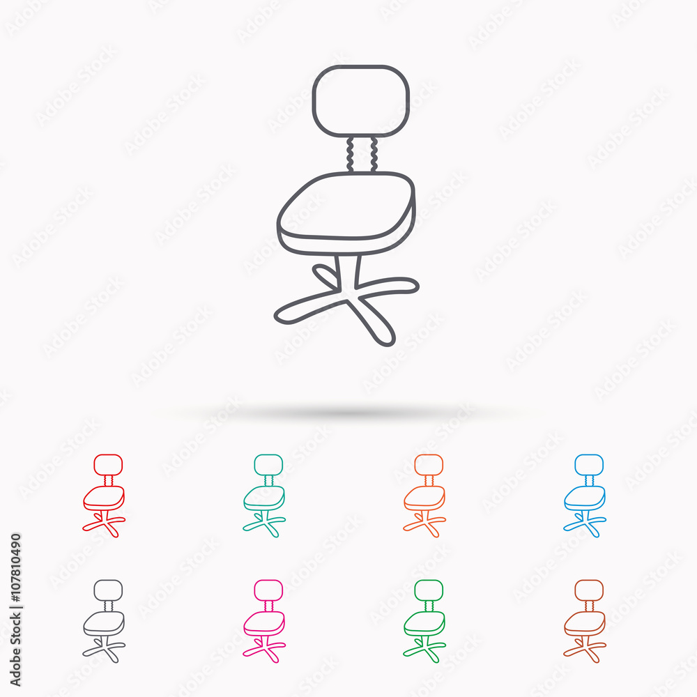 Office chair icon. Business armchair sign. Stock Vector | Adobe Stock