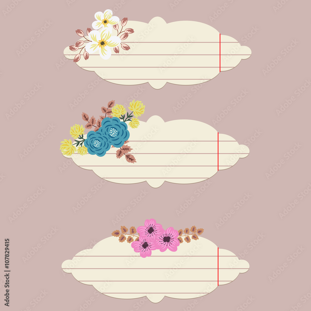 Vector floral backgrounds for notes Stock Illustration | Adobe Stock