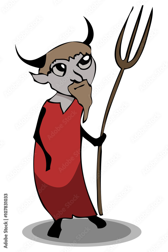 Cartoon Devil, Vector Illustration. Stock Vector | Adobe Stock