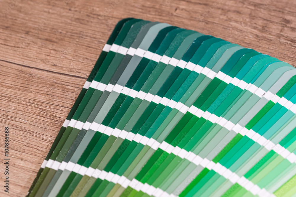 Green colour sample chart close up Stock Photo | Adobe Stock