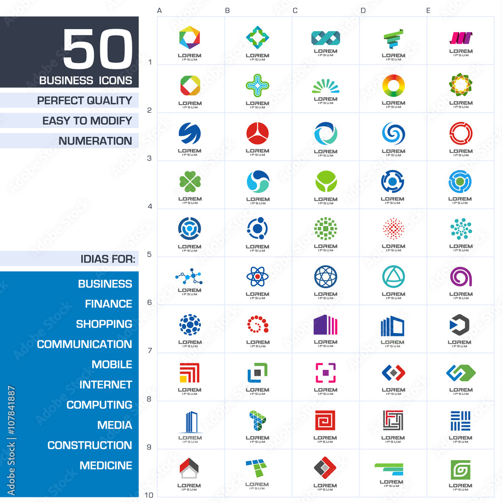 Set of icon design elements. Abstract ideas for business company ...