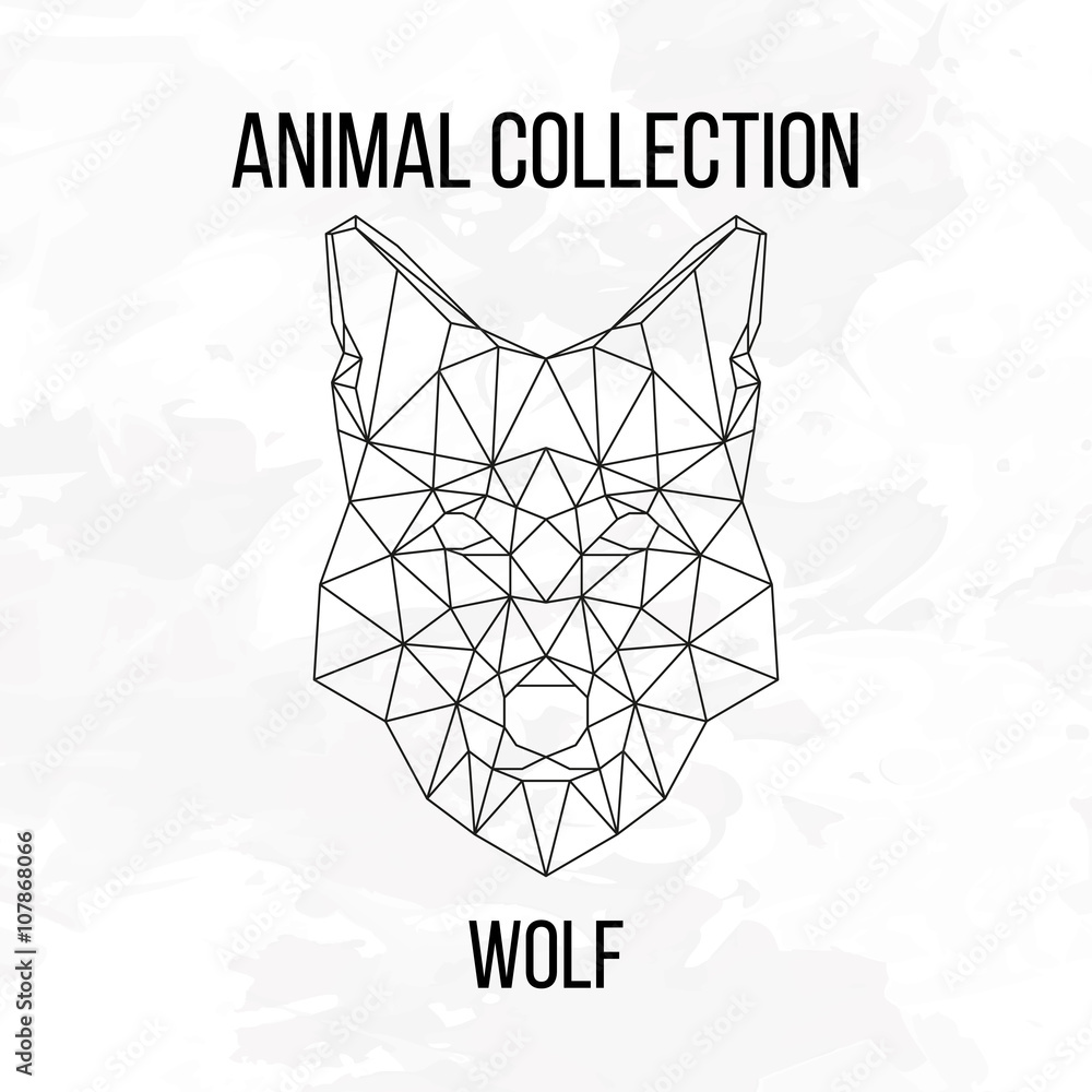 Geometric animal wolf head background Stock Vector | Adobe Stock