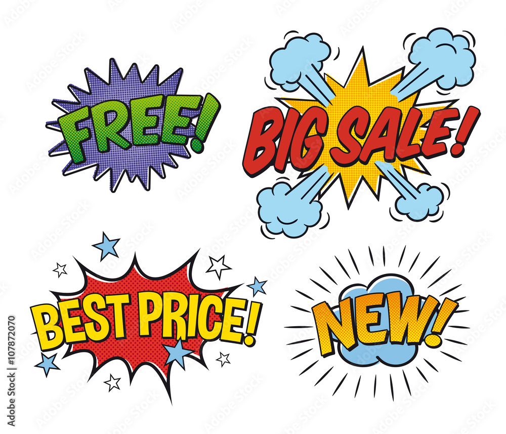 Poster Collection of comic sound Effects – Wall Art | UkPosters