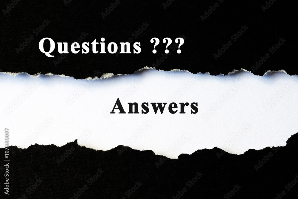 Questions and answers concept word under torn paper Stock Photo | Adobe ...