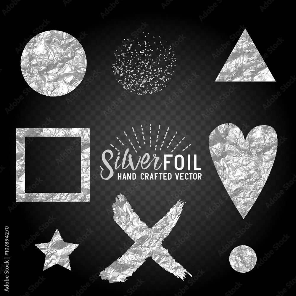 Vector Silver Foil Collection Stock Vector | Adobe Stock