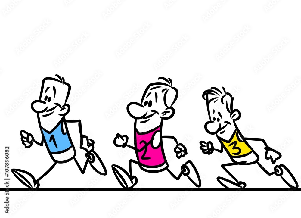 Sports Running Marathon cartoon illustration funny character Stock ...