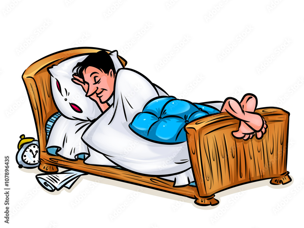Cartoon Man Asleep In The Wild