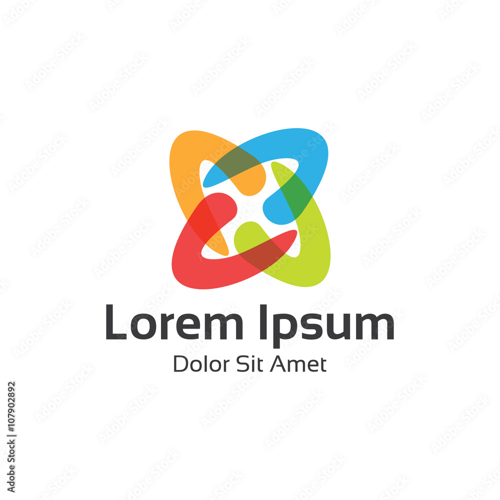 Abstract loop logo template. Loop vector logo design branding co Stock ...