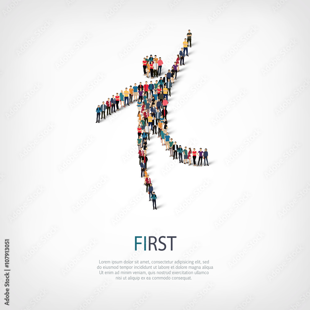 first people sign 3d Stock Vector | Adobe Stock