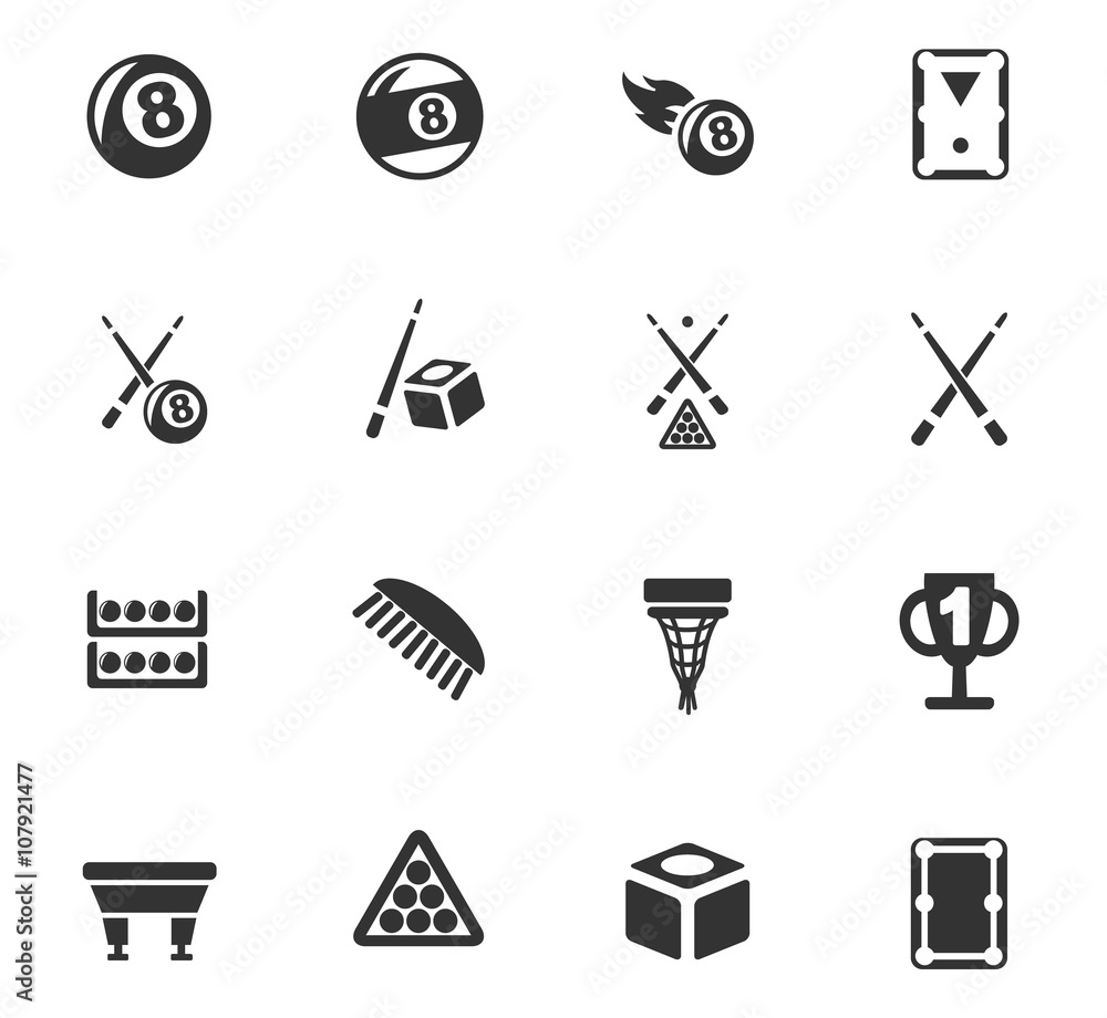 billiards icon set Stock Vector | Adobe Stock