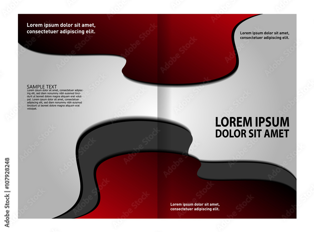 Red brochure tri fold template Stock Vector | Adobe Stock