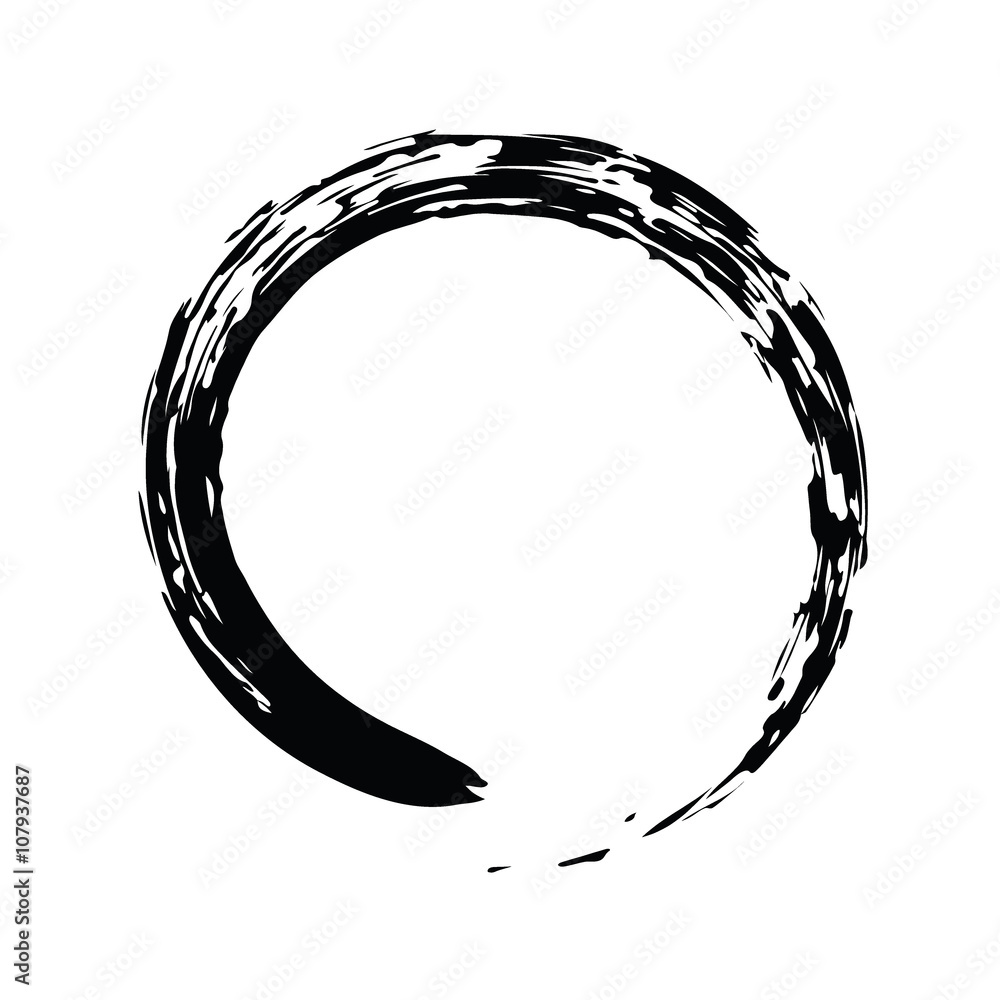 Black Chinese brush draw the symbol of Zen isolated on white bac Stock ...