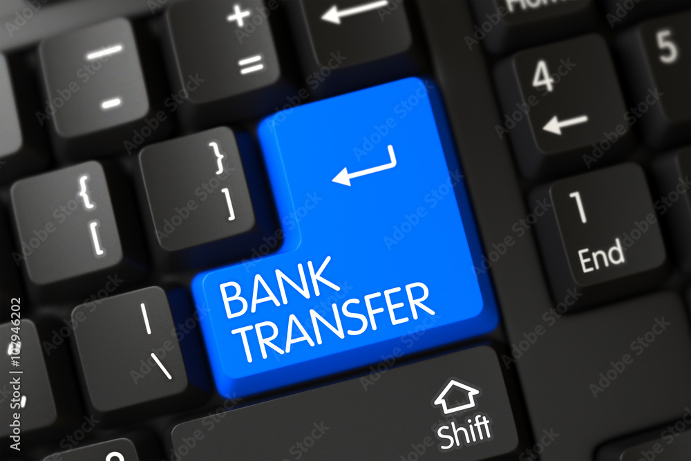 Blue Bank Transfer Keypad on Keyboard. Keypad Bank Transfer on PC ...