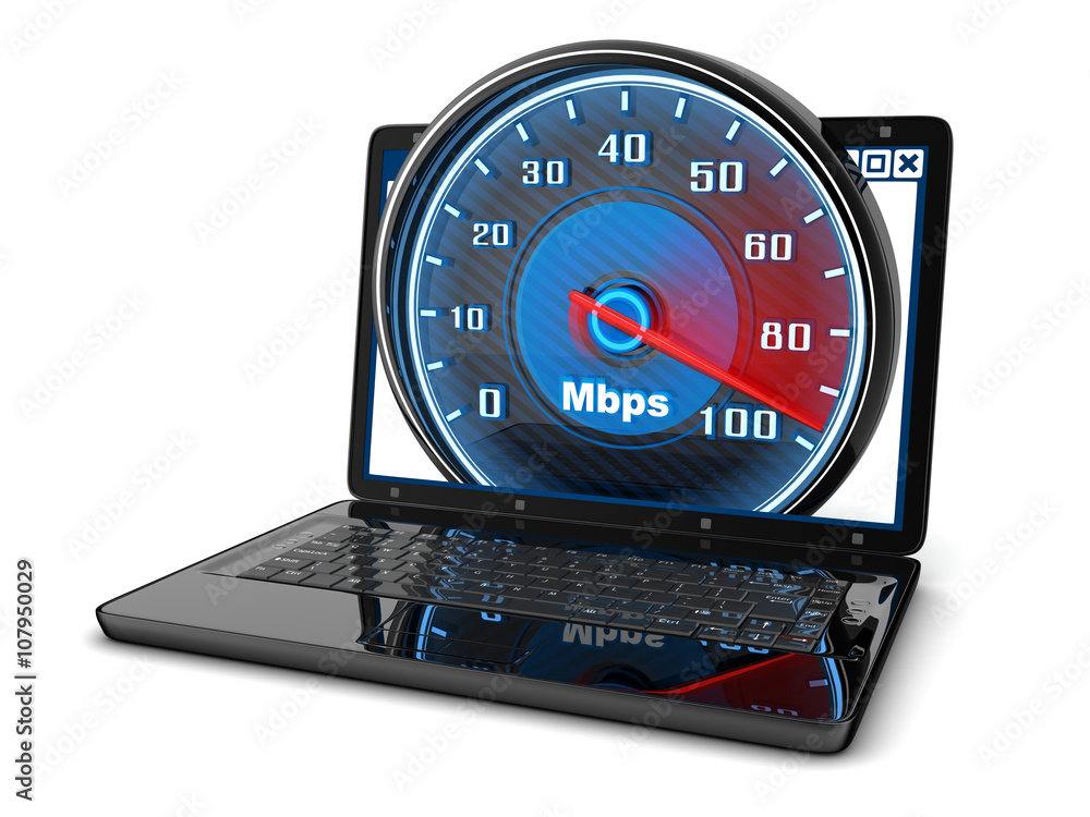 Laptop and internet speed Stock Illustration | Adobe Stock