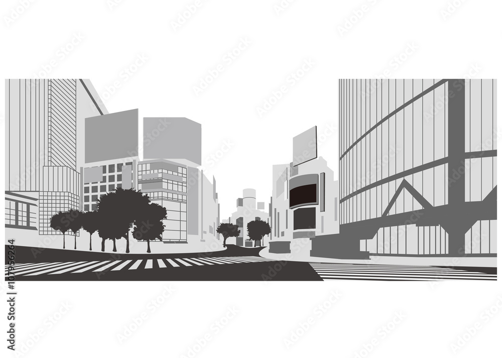 イラスト素材「渋谷の街並み」 Stock イラスト | Adobe Stock