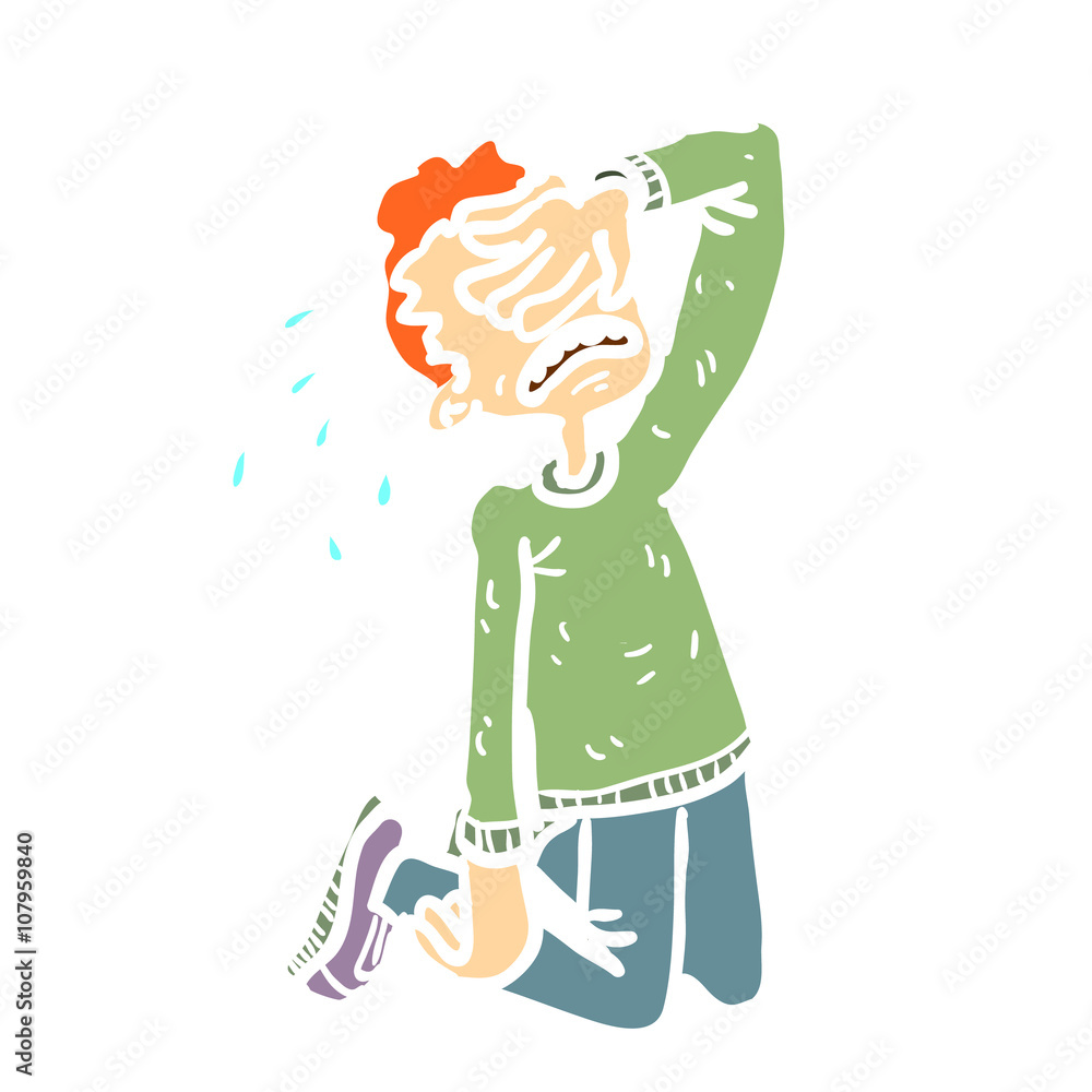 Cartoon cry illustration Stock Vector | Adobe Stock