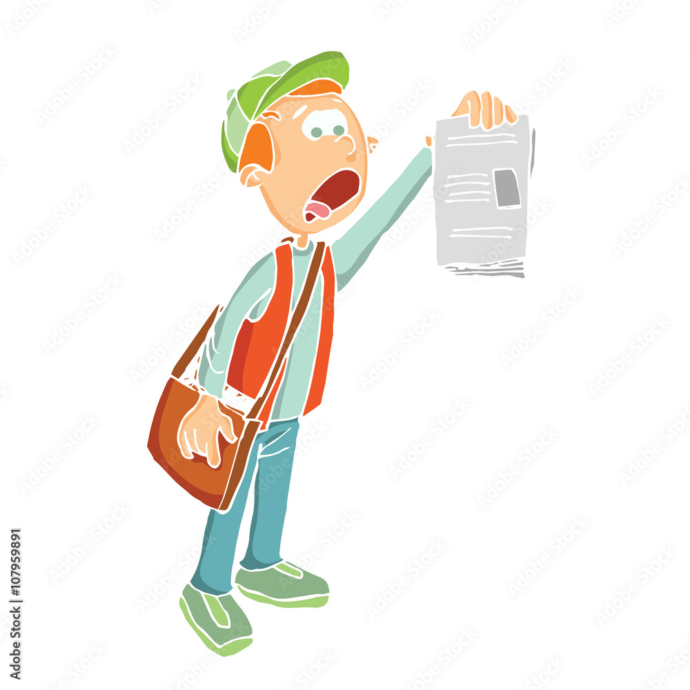 Cartoon newspaper illustration Stock Vector | Adobe Stock