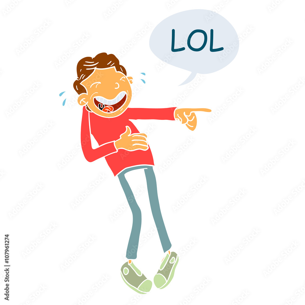 Cartoon laugh illustration Stock Vector | Adobe Stock