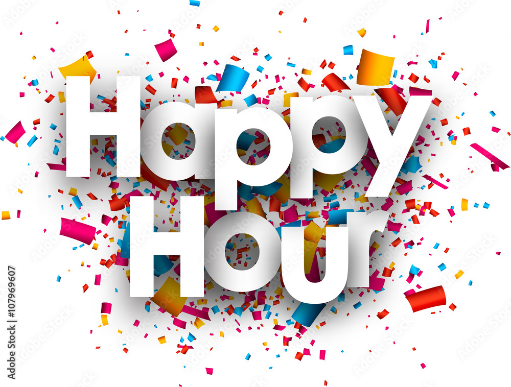 Happy hour paper background. Stock-Vektorgrafik | Adobe Stock