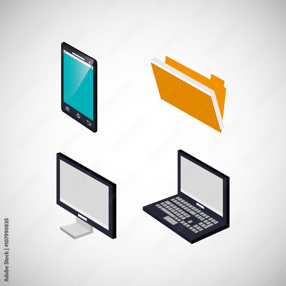 Icon of isometric technology design, vector illustration Stock Vector ...
