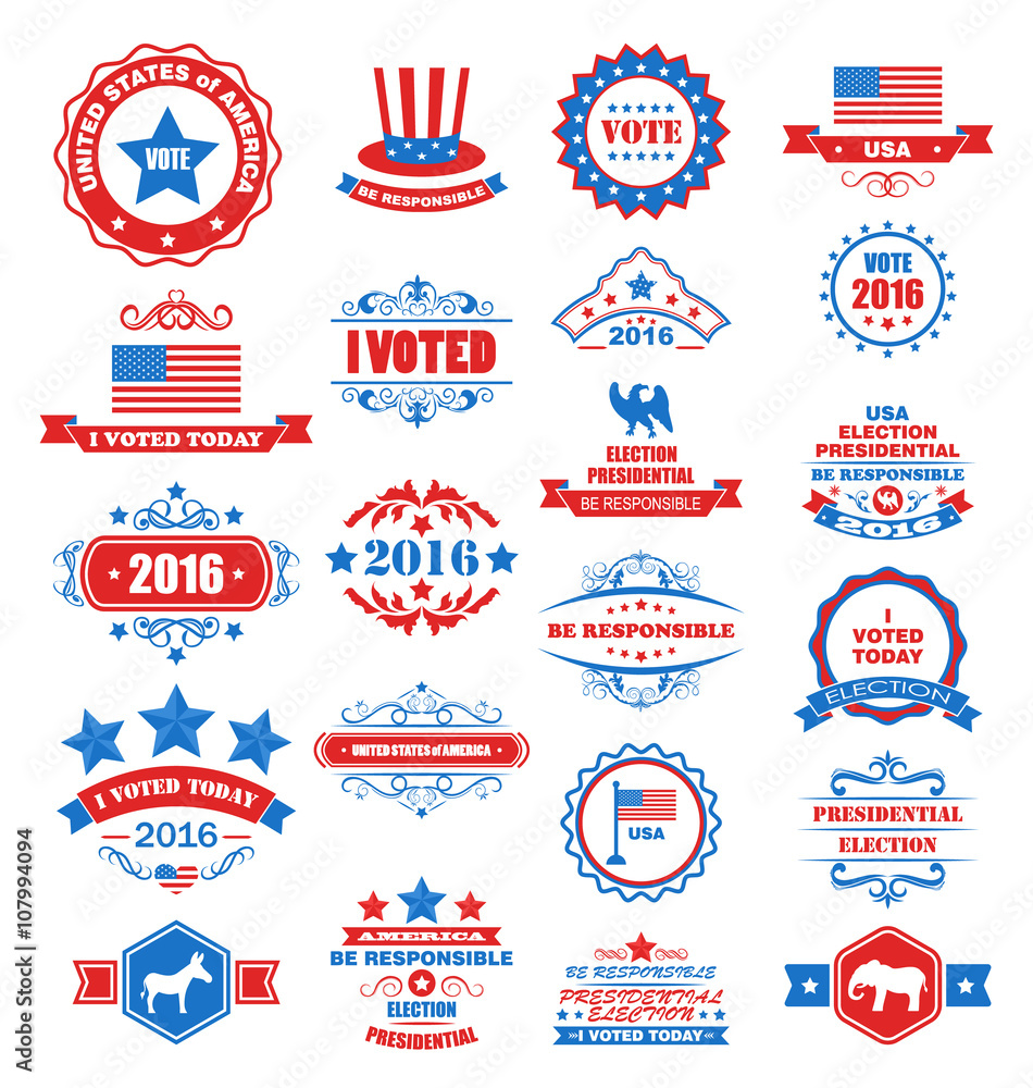 Objects and Symbols for Vote of USA Stock Vector | Adobe Stock