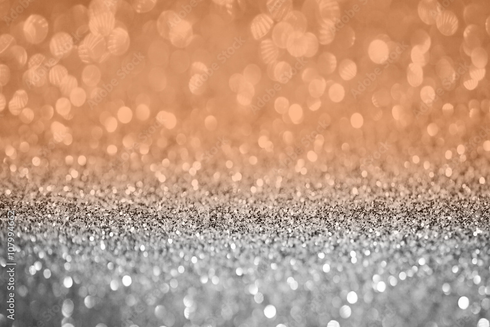 orange and silver bokeh glitter abstract background Stock Illustration ...