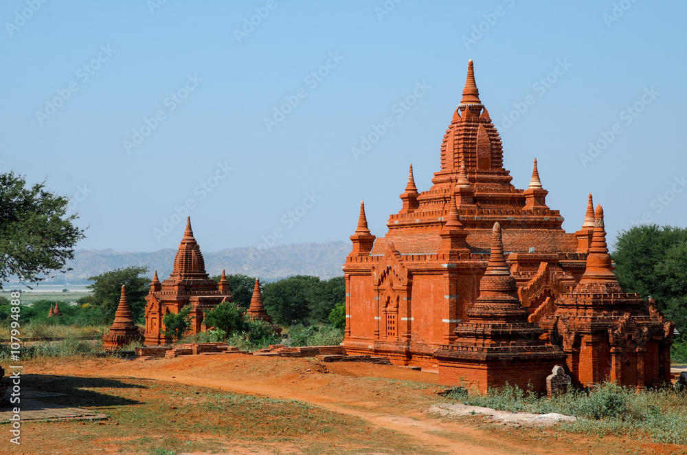 The architecture of ancient temples Bagan in Myanmar (Burma) Stock ...