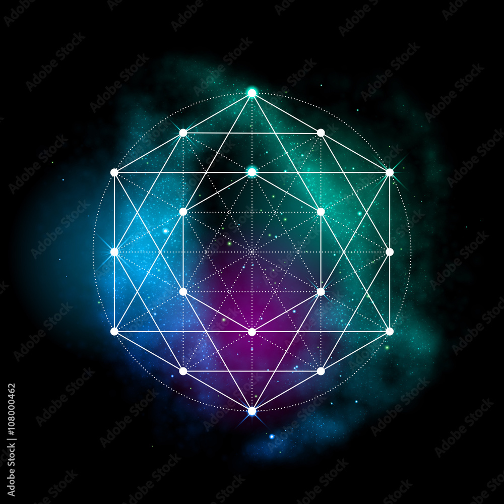 Photo & Art Print Sacred geometry symbol. Flower of life sign, Ron Dale