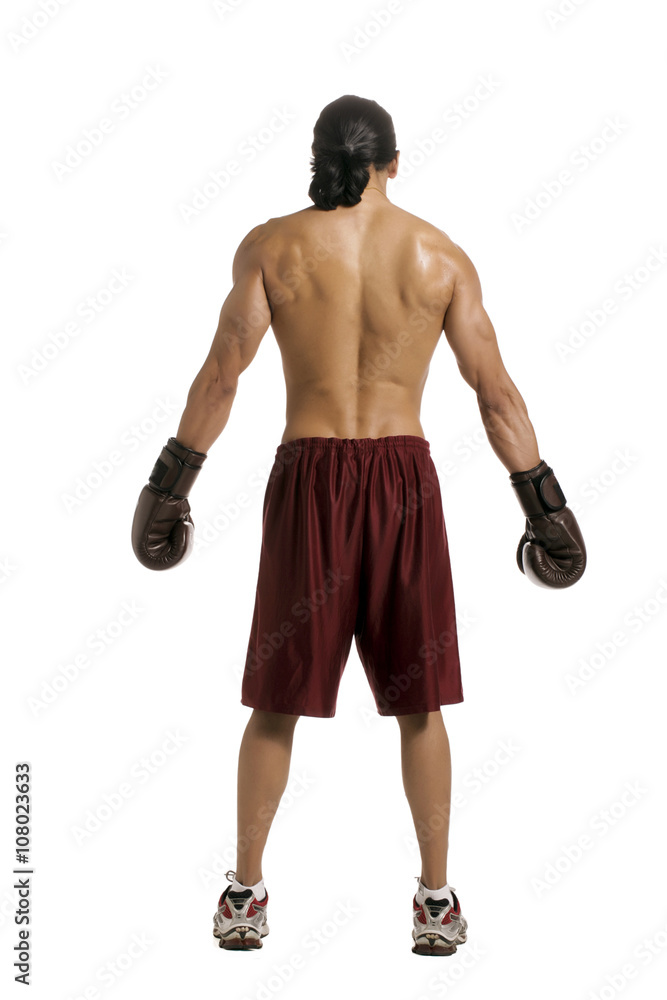 back view image male boxer foto de Stock | Adobe Stock